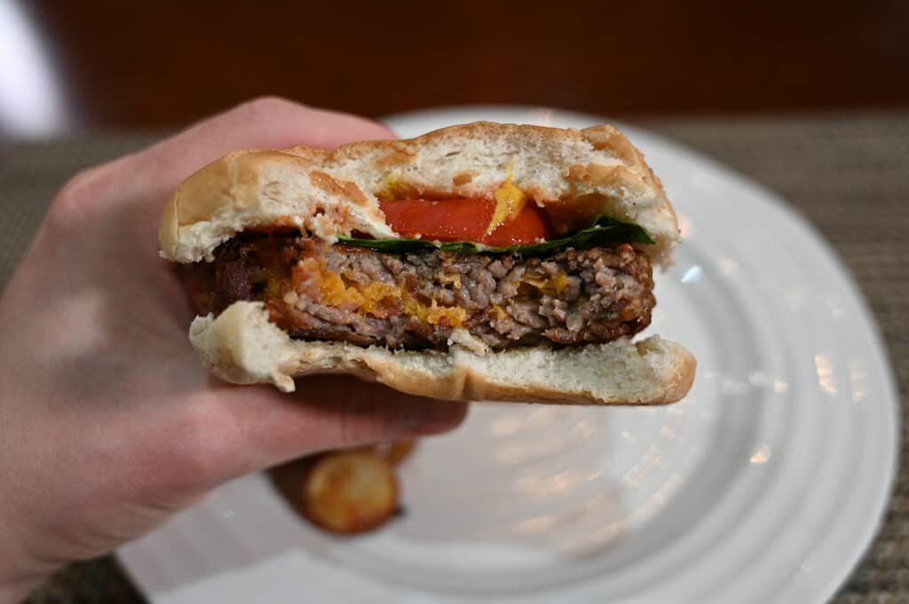 Costco Cardinal Roadhouse Bacon & Cheddar Stuffed Burgers Review ...