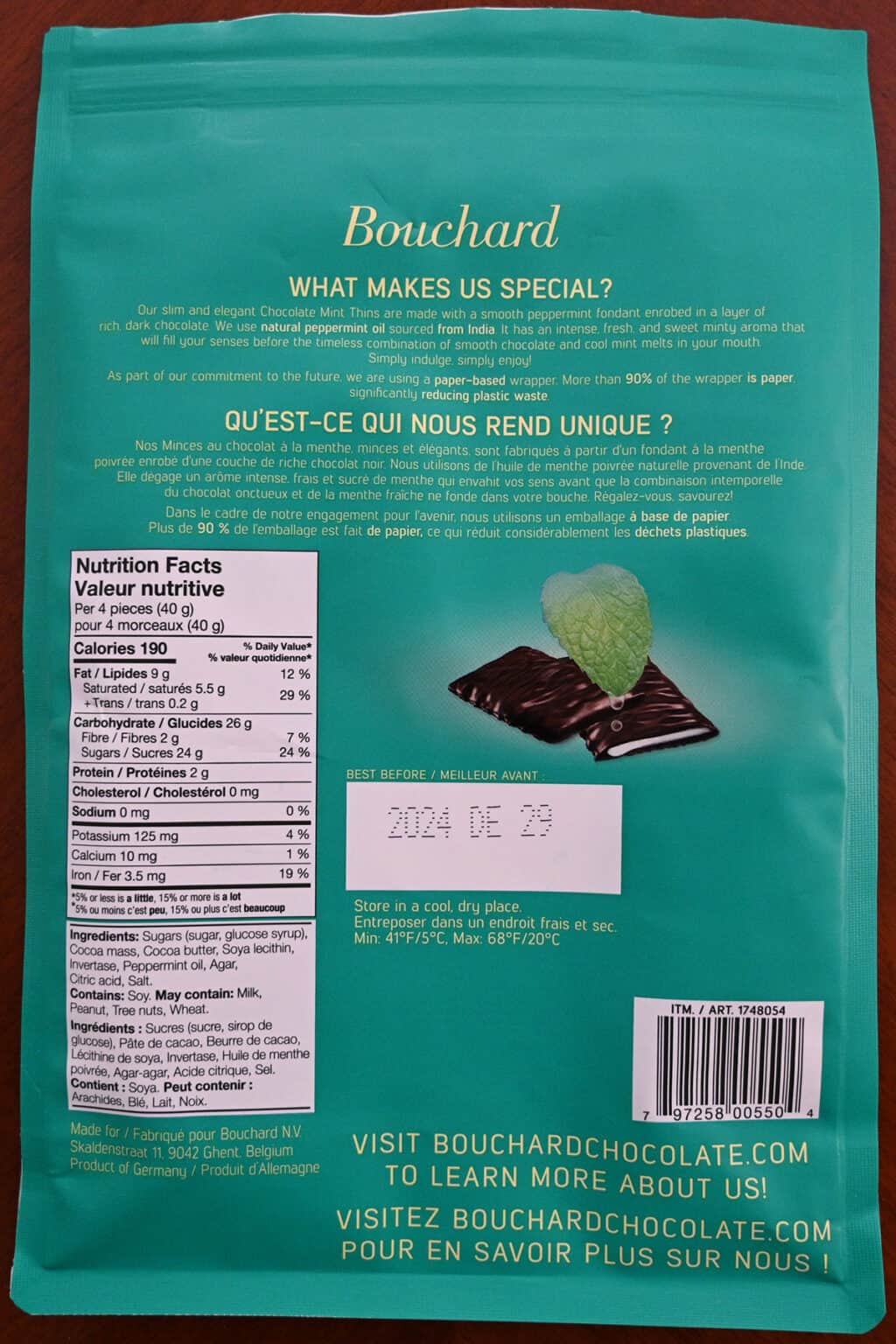 Costco Bouchard Mint Chocolate Thins Review - Costcuisine